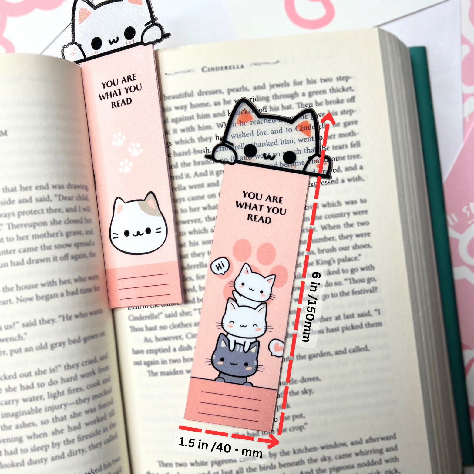 Kawaii Bookmark Cute Bookmark Cat Bookmark Cartoon Bookmark Japanese ...
