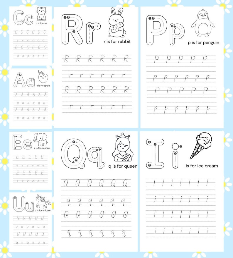 26 ABC Phonics Tracing Sheets Colouring In - Etsy