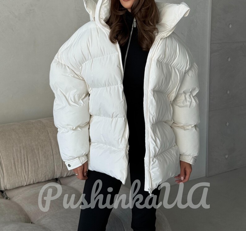 White Quilted Puffer Jacket for Women Weatherproof Jacket Trendy ...