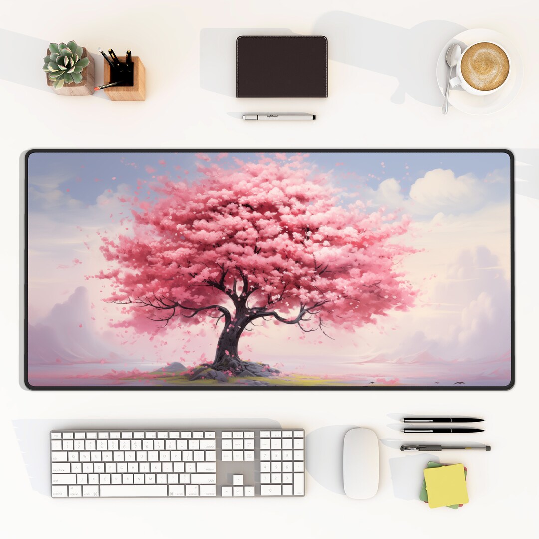 Cherry Blossom Tree Mouse Pad, Perfect for Spring Lovers, Office Desk ...