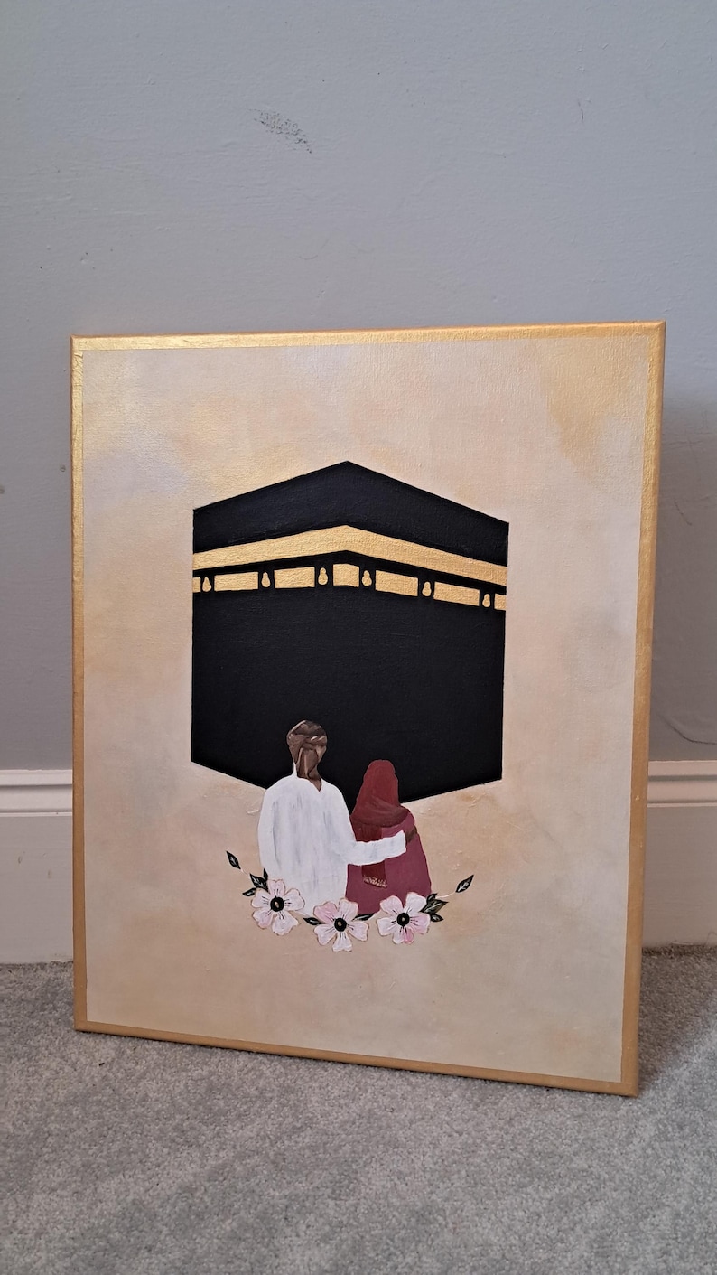 Couple Painting, Original Acrylic Painting, Islamic Painting of Couple ...