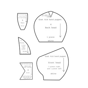 Goat Kid Hand Puppet - Digital Pattern - Downloadable PDF Template ...