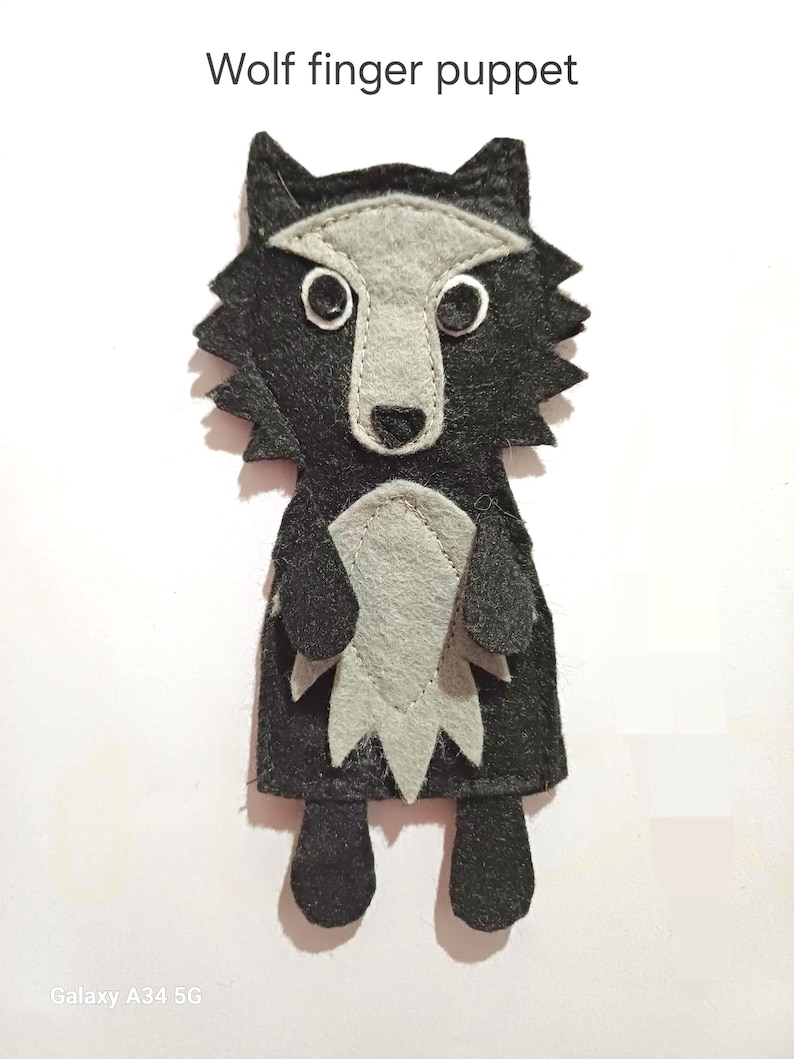 Black Wolf Felt Finger Puppet Pattern for Children. - Etsy