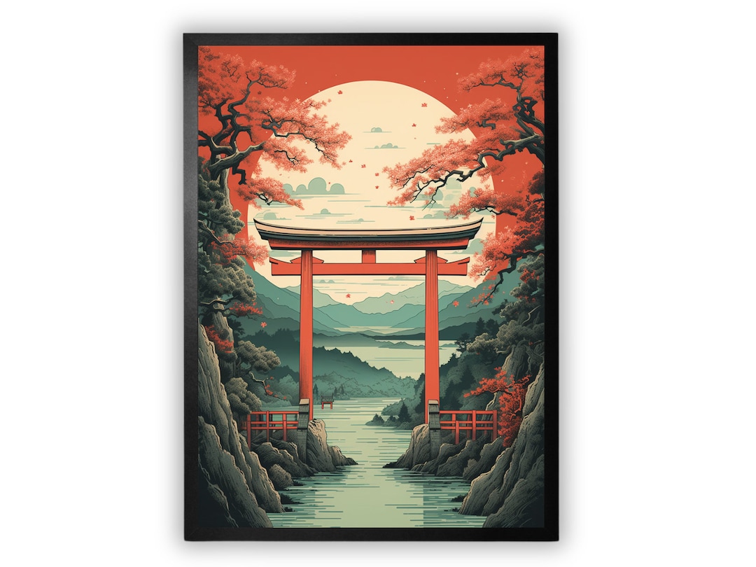 Torii Gates Tranquility Poster, Japanese Ukiyo-e Print, Japanese Wall ...