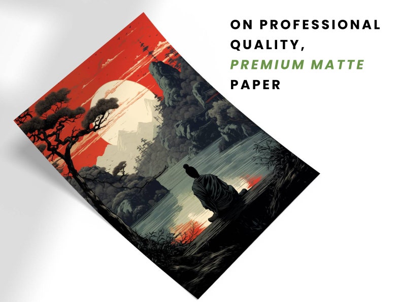 Ronin's Reflections Poster, Ronin Print, Japanese Wall Art, Red Ronin ...