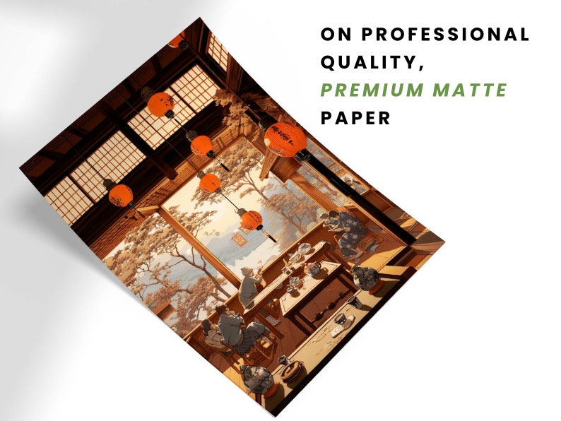 Tea Haven in Gion Poster, Ukiyo-e Café Art Print, Japanese Tea Shop Wall Decor, Traditional ...