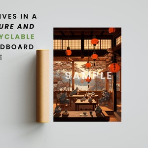 Tea Haven in Gion Poster, Ukiyo-e Café Art Print, Japanese Tea Shop Wall Decor, Traditional ...