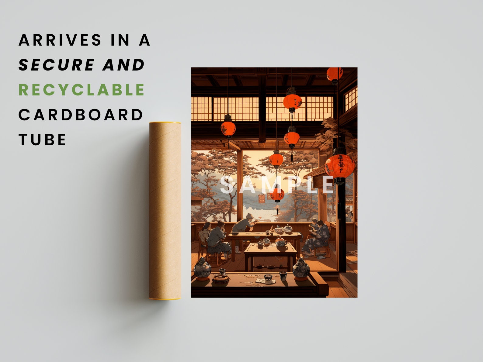 Tea Haven in Gion Poster, Ukiyo-e Café Art Print, Japanese Tea Shop ...