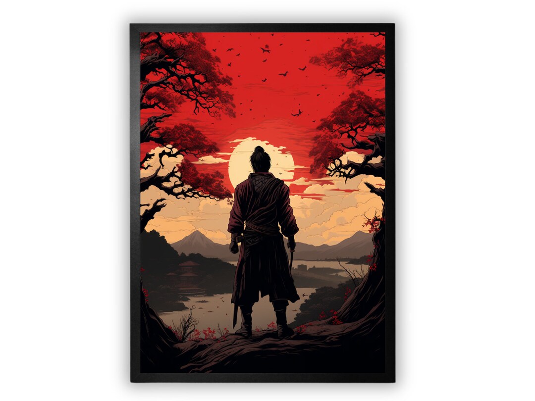 Spirit of the Ronin Poster, Japanese Ronin Ukiyo-e Print, Vintage Paper ...
