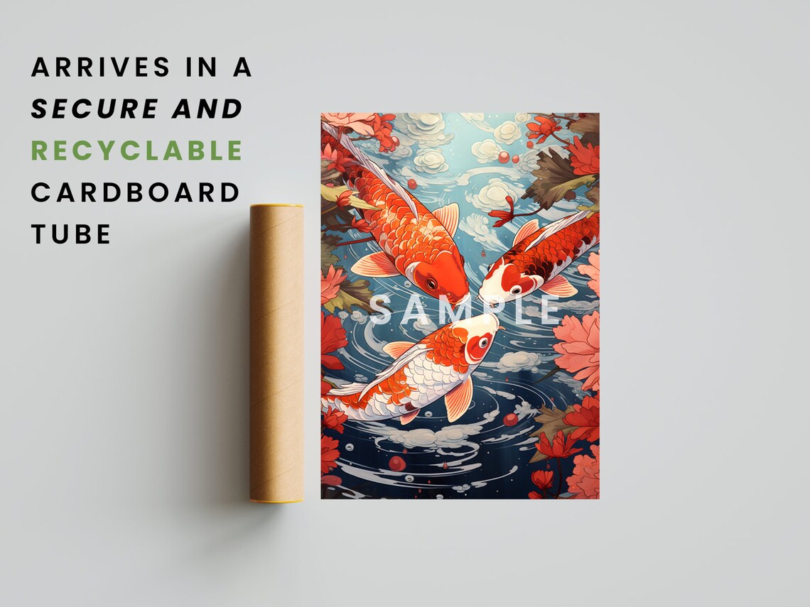 Dance of the Koi Poster, Ukiyo-e Art Print, Japanese Koi Fish Wall ...