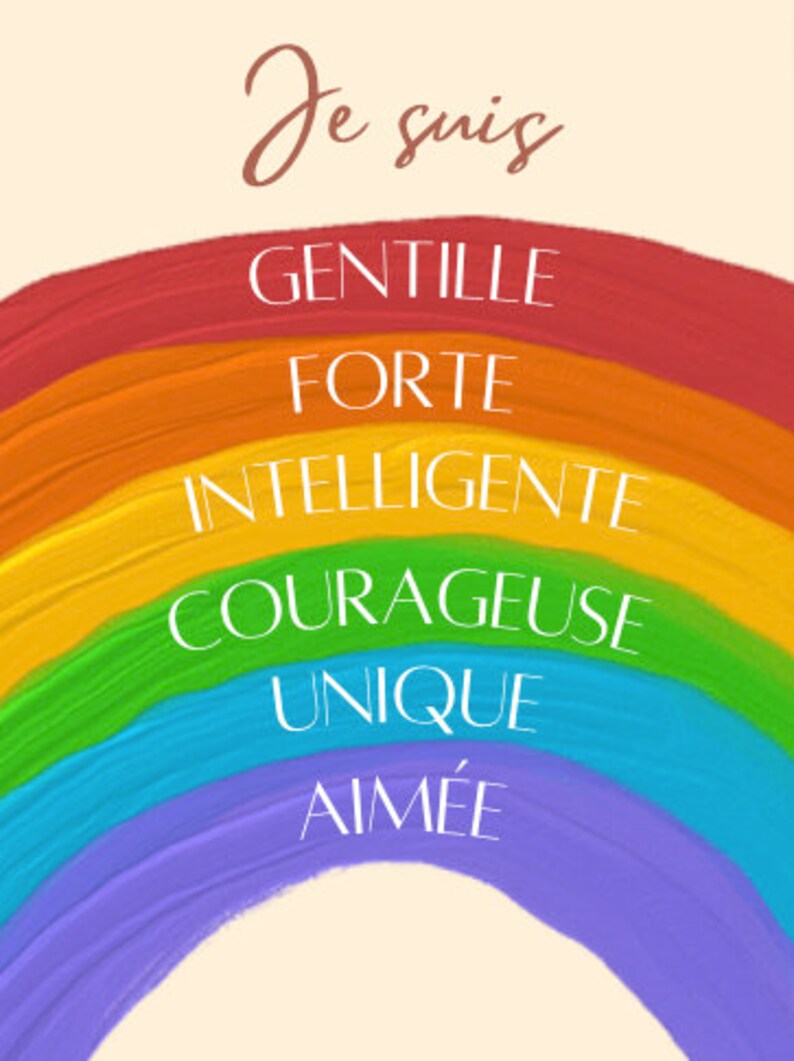 Bilingual Affirmations for Kids Poster, English and French, Classroom ...