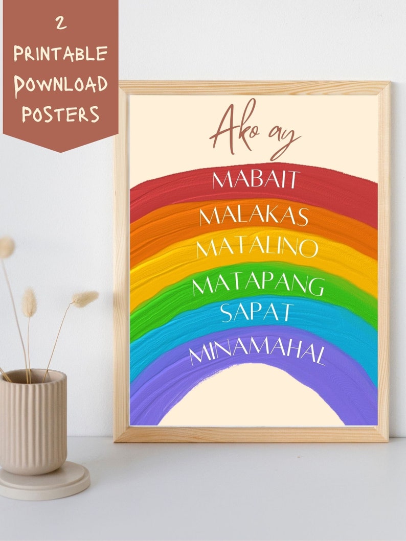Filipino Bilingual Affirmations for Kids Poster, Classroom Posters, I ...