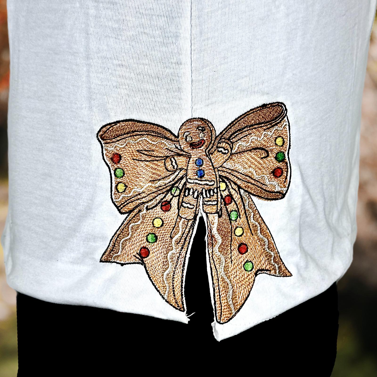 Gingerbread Split Bow Machine Embroidery Design Christmas Gingerbread ...