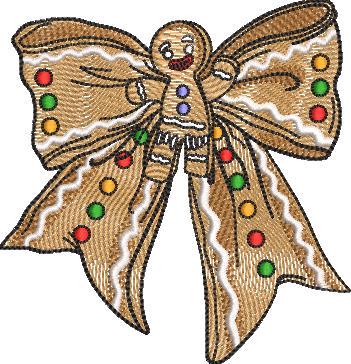 Gingerbread Split Bow Machine Embroidery Design Christmas Gingerbread ...