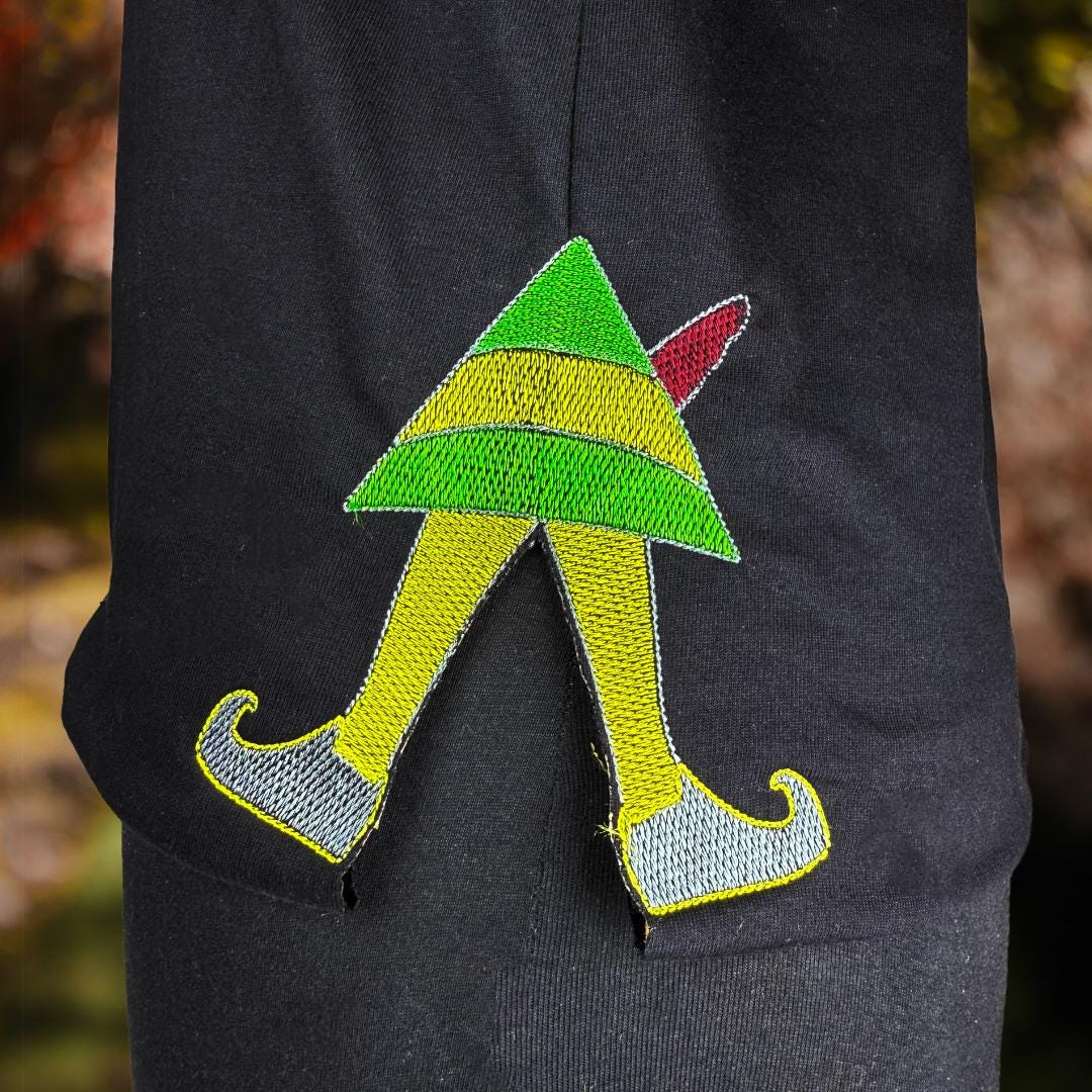 Elf Split Bow Machine Embroidery Design Santa Elf Bow Embroidery Design ...