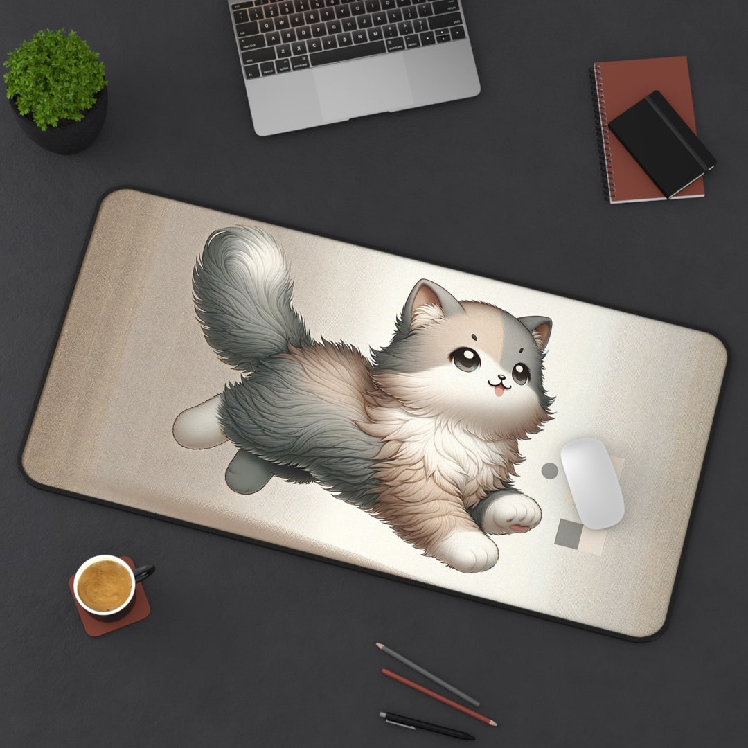 Kawaii Desk Mat Cat Desk Mat Cute and Colorful, Perfect for Brightening ...