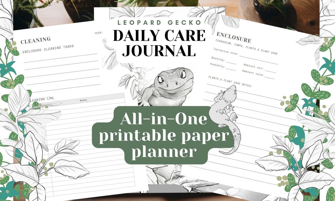 Leopard Gecko Care Diary, 2024 Reptile Logbook Calendar A5 Paper ...