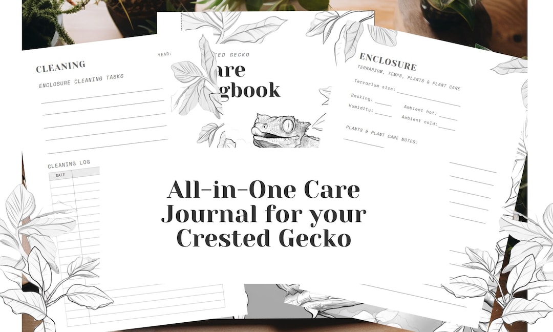 Crested Gecko Care Diary, Reptile Logbook Calendar A5 & US Letter Paper ...