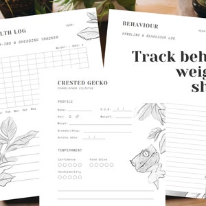 Crested Gecko Care Diary, Reptile Logbook Calendar A5 & US Letter Paper ...
