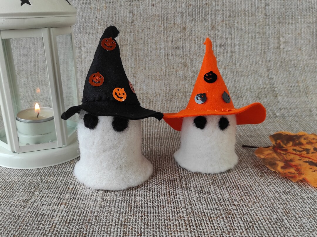 Two Halloween Ghosts, Handmade From Wool. Halloween Decor. - Etsy