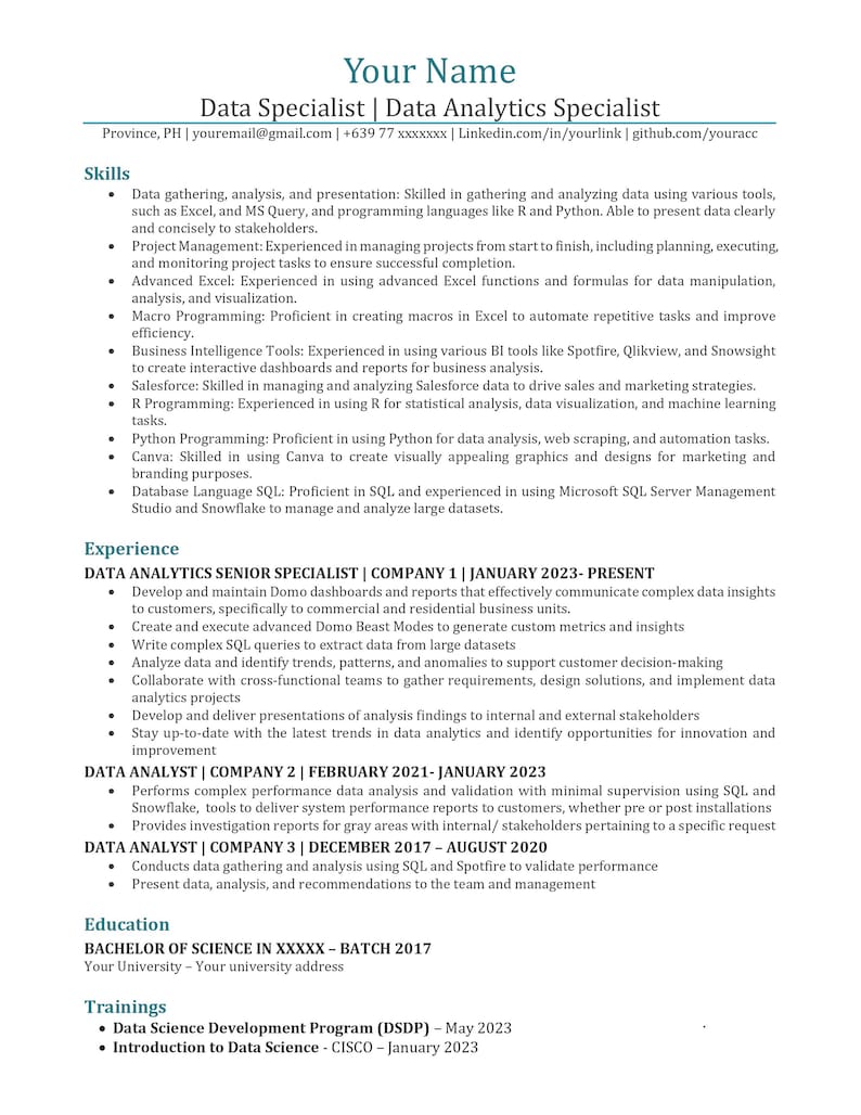 ATS Friendly Resume Template Word, ATS Resume, ATS Cv Resume Template ...