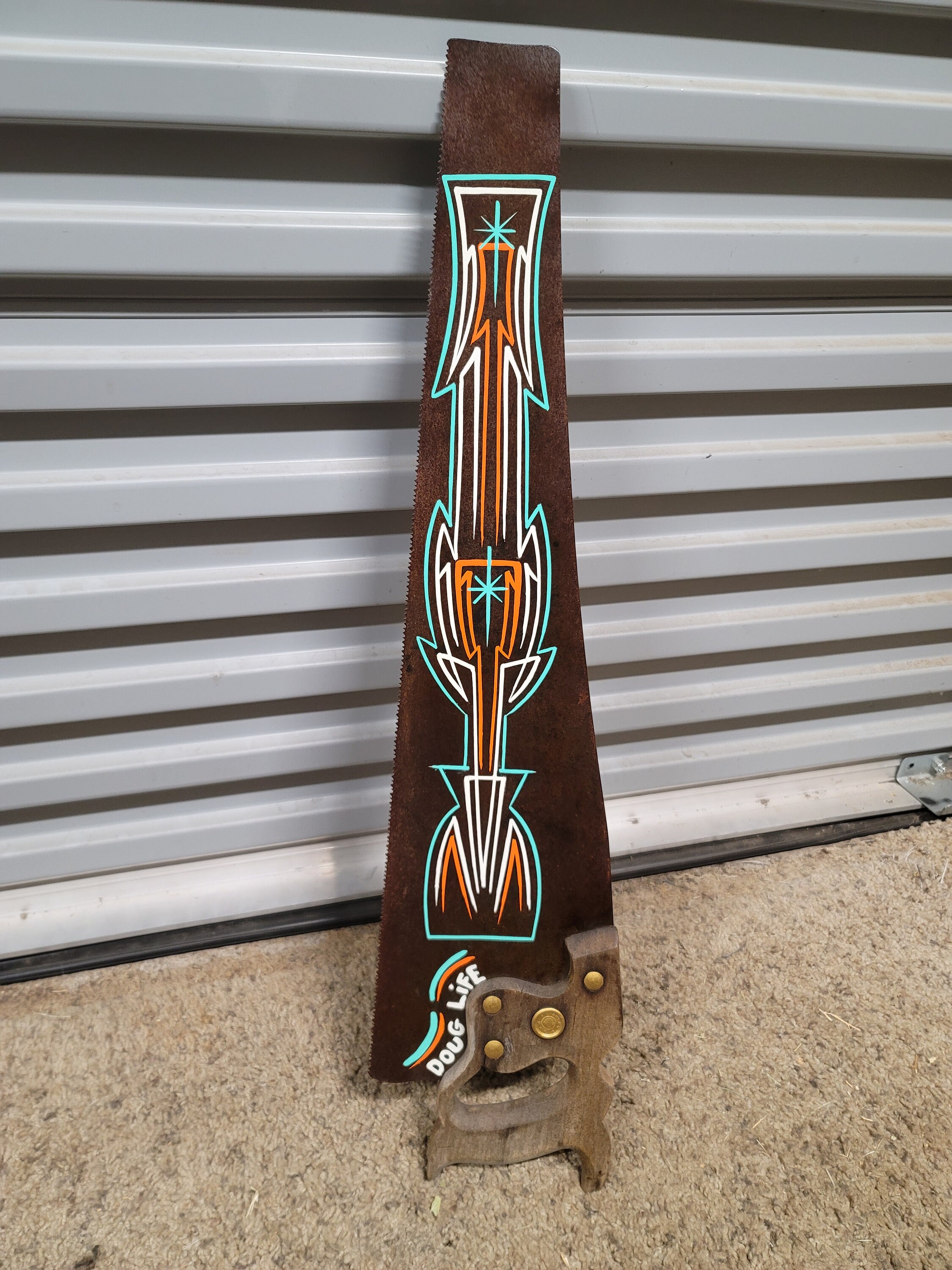 Hand Painted Pinstriped Hand Saw - Etsy