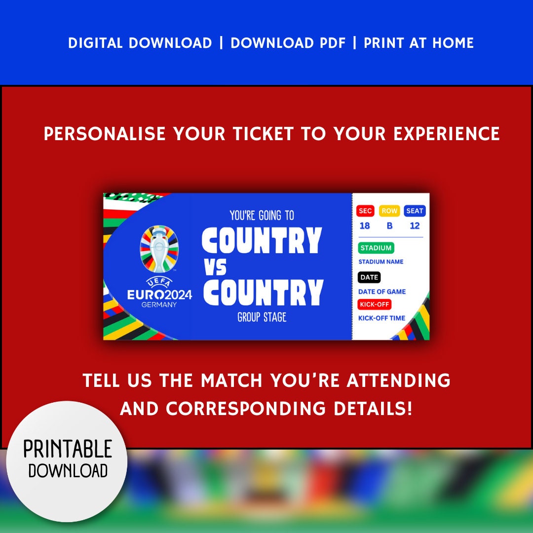 UEFA EURO 2024 Custom Tickets, Custom EUROS Tickets, Personalised ...
