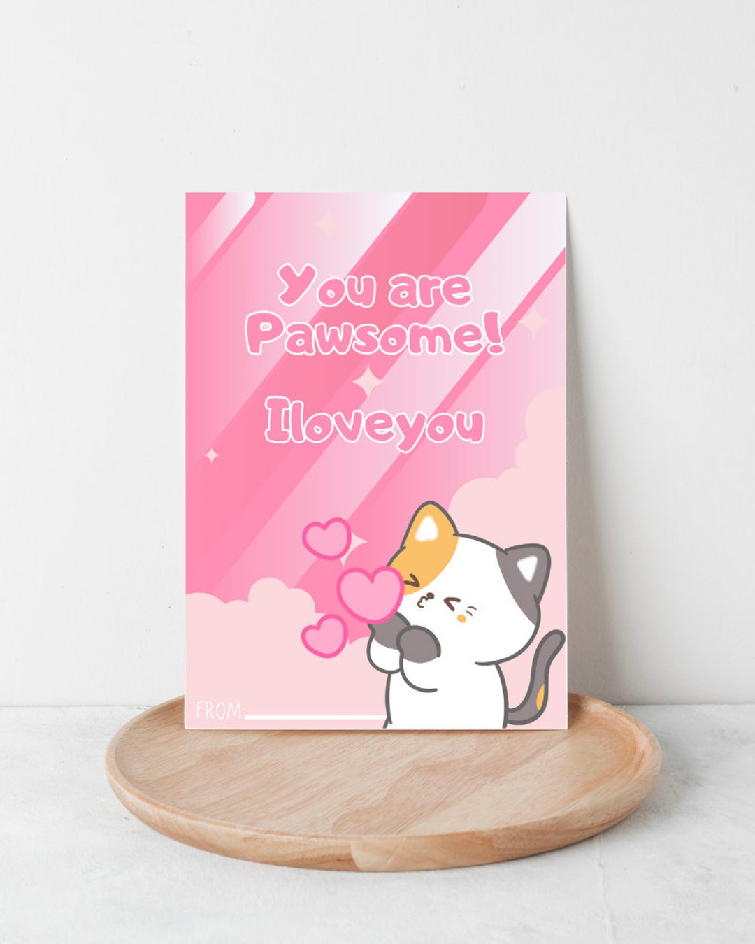 You Are Pawsome,printable Valentines Card,funny Valentines Card,punny ...