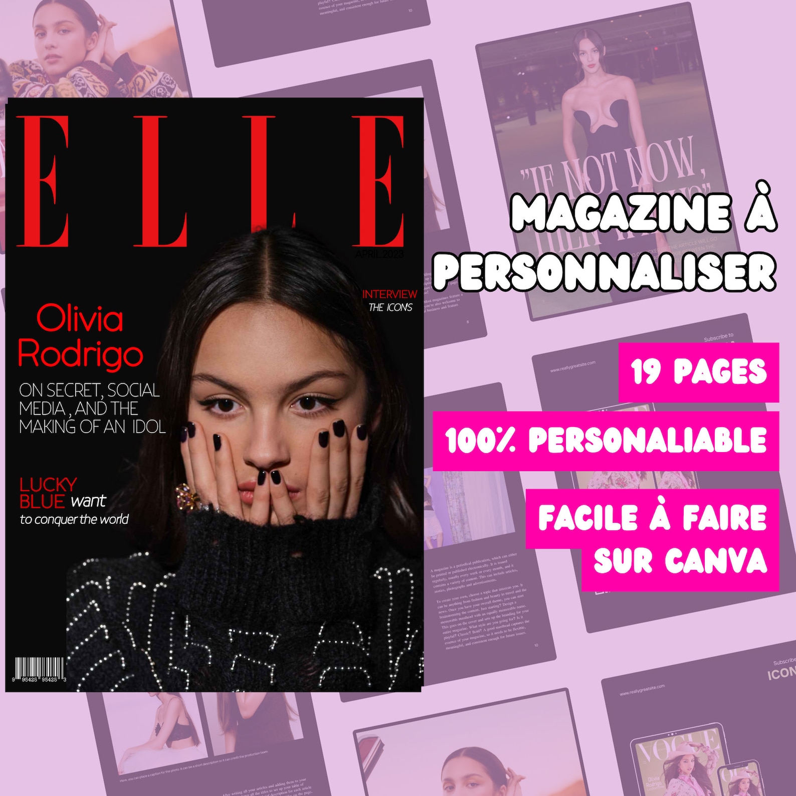 ELLE Magazine Template to Customize - Bestie Edition - 19 Pages - Ideal ...
