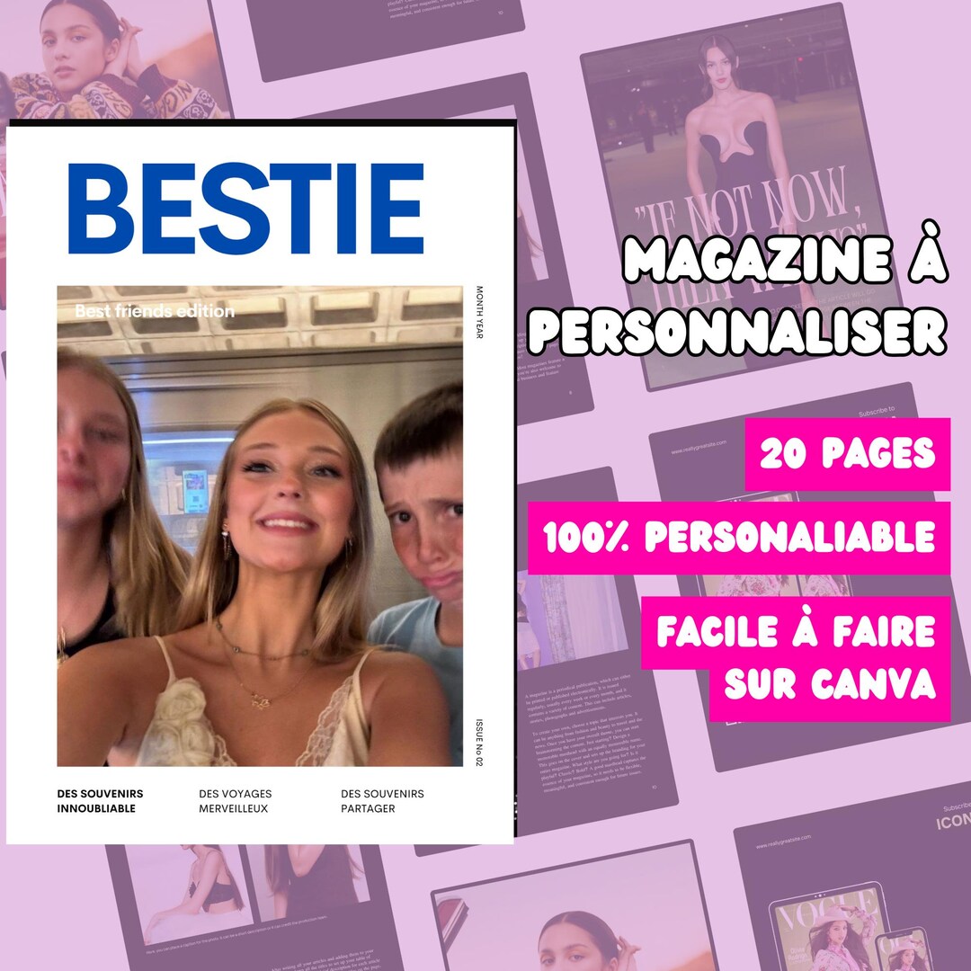 Bestie Magazine Template to Customize - Bestie Edition - 20 Pages ...