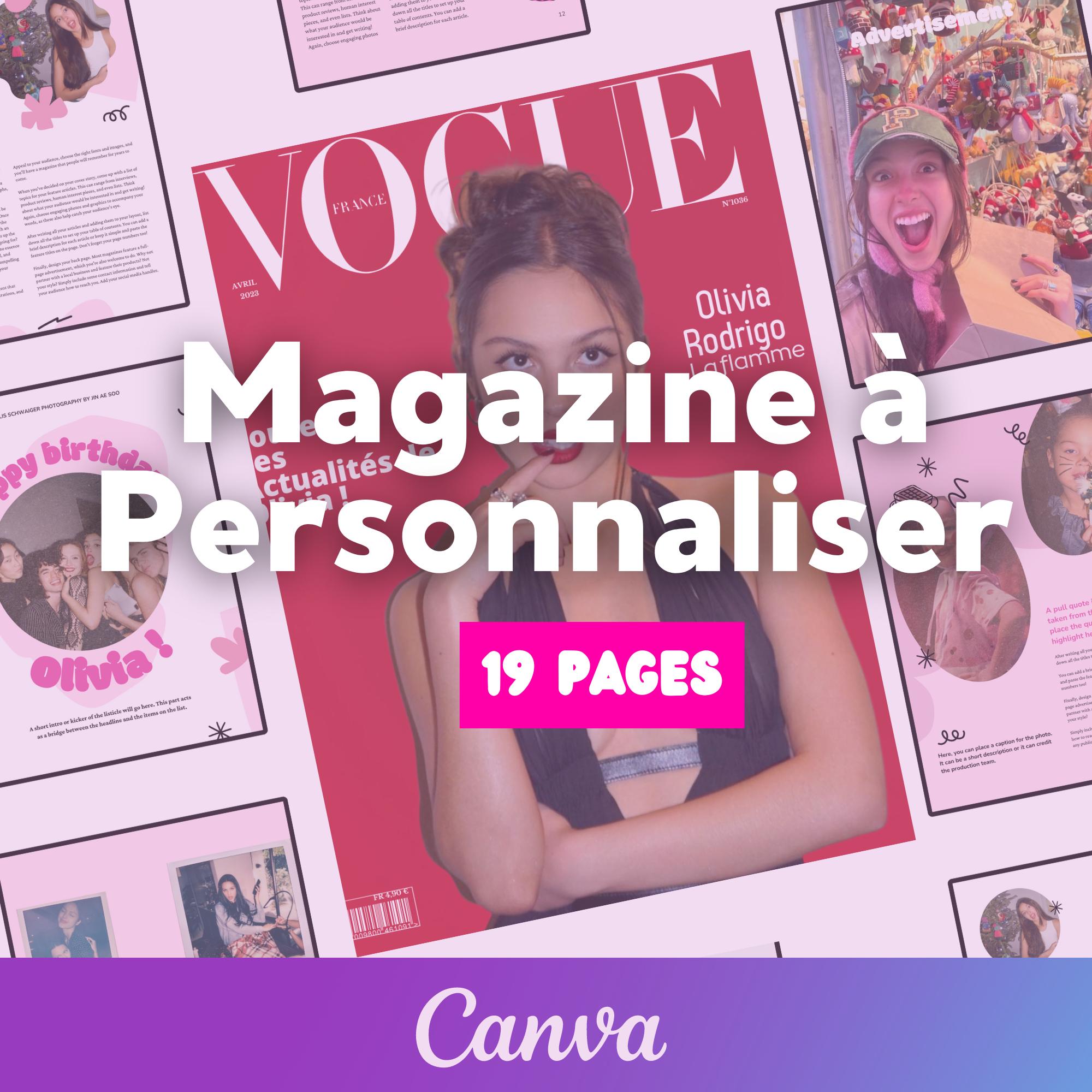Vogue Magazine Template to Customize - Bestie Edition - 19 Pages ...