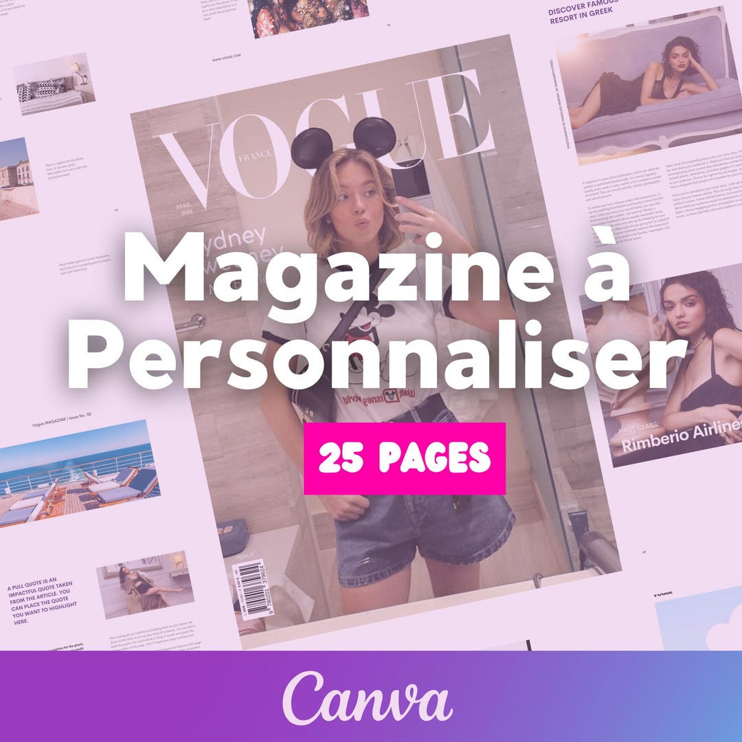 Vogue Magazine 100% Customizable on Canva - Unique Creation, Perfect ...
