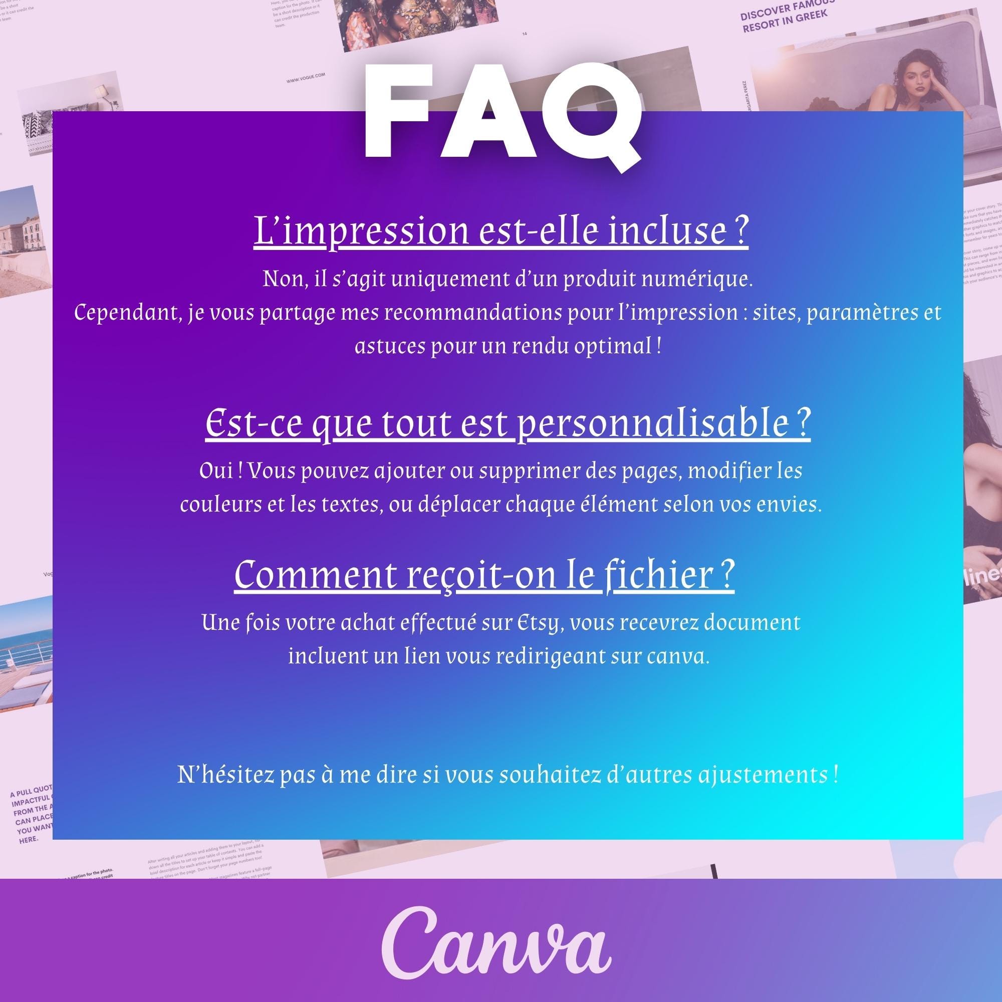 GQ Magazine Template 100% Customizable CANVA - Etsy