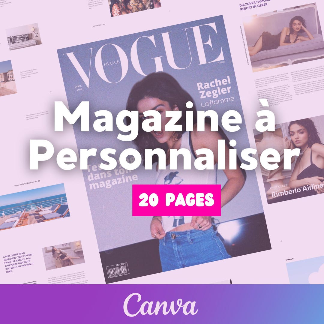 Customizable Vogue Magazine Travel - 22 Pages to Edit on Canva - Unique ...