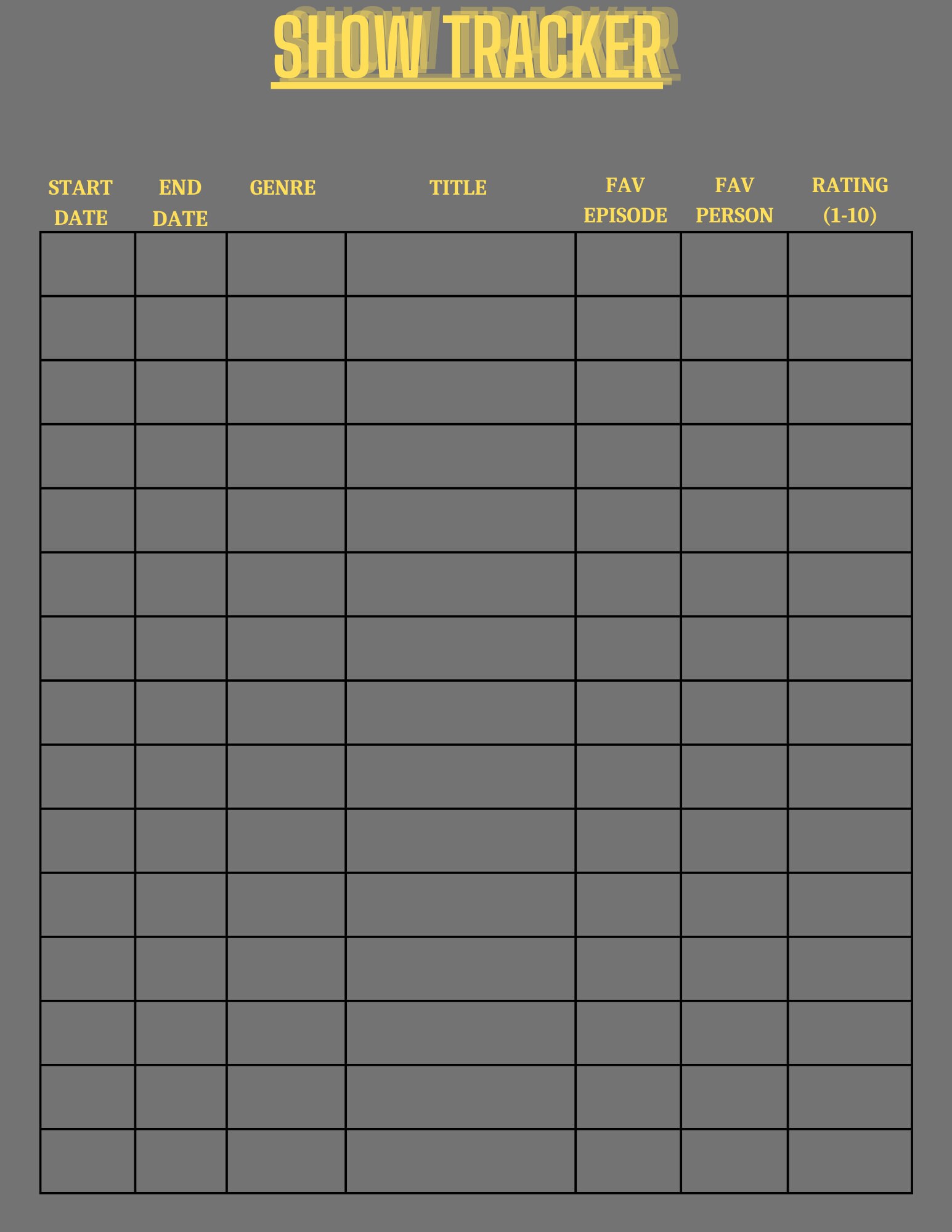 Show Tracker - Etsy