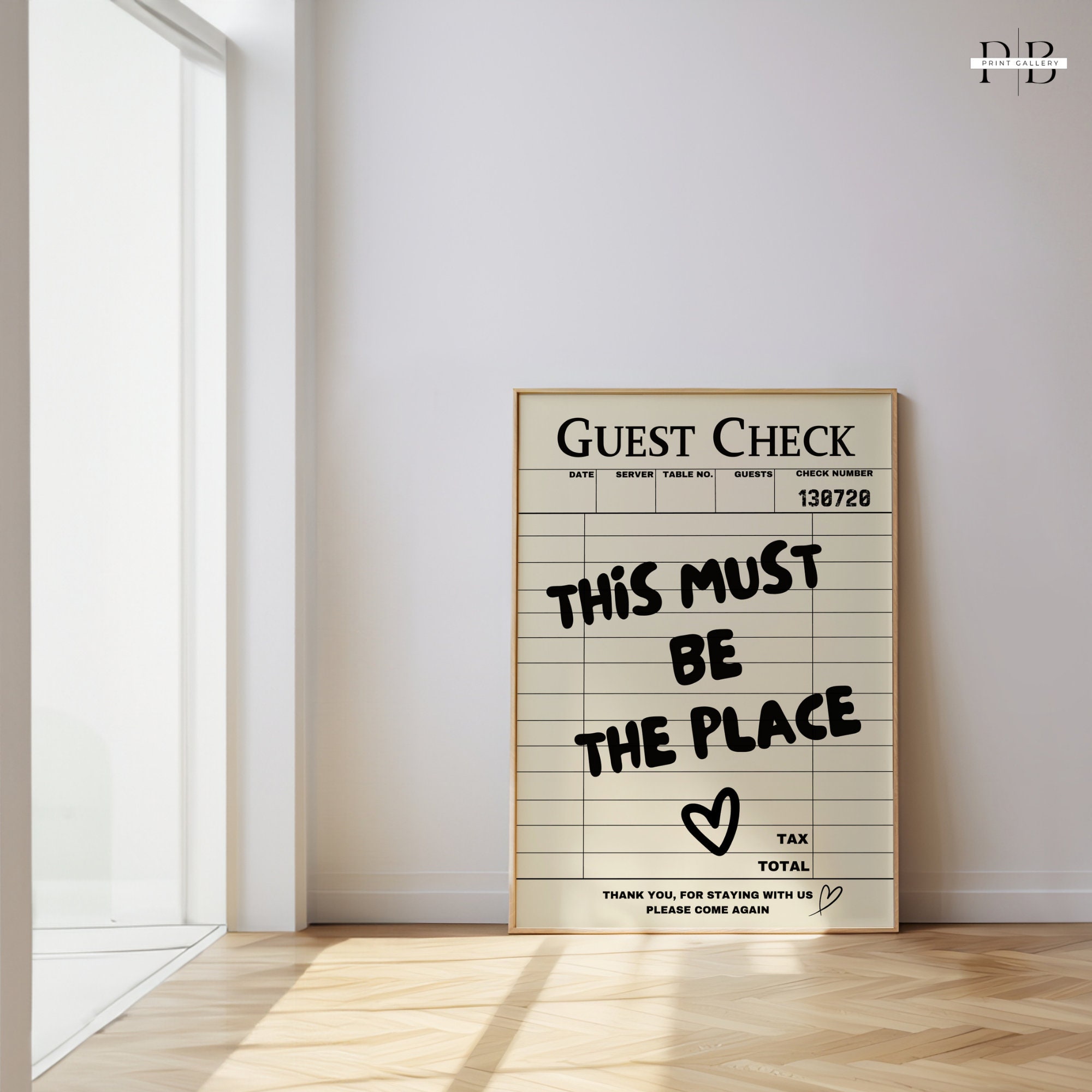 Guest Check Wall Art, Art Aesthetic Prints, This Must Be the Place ...