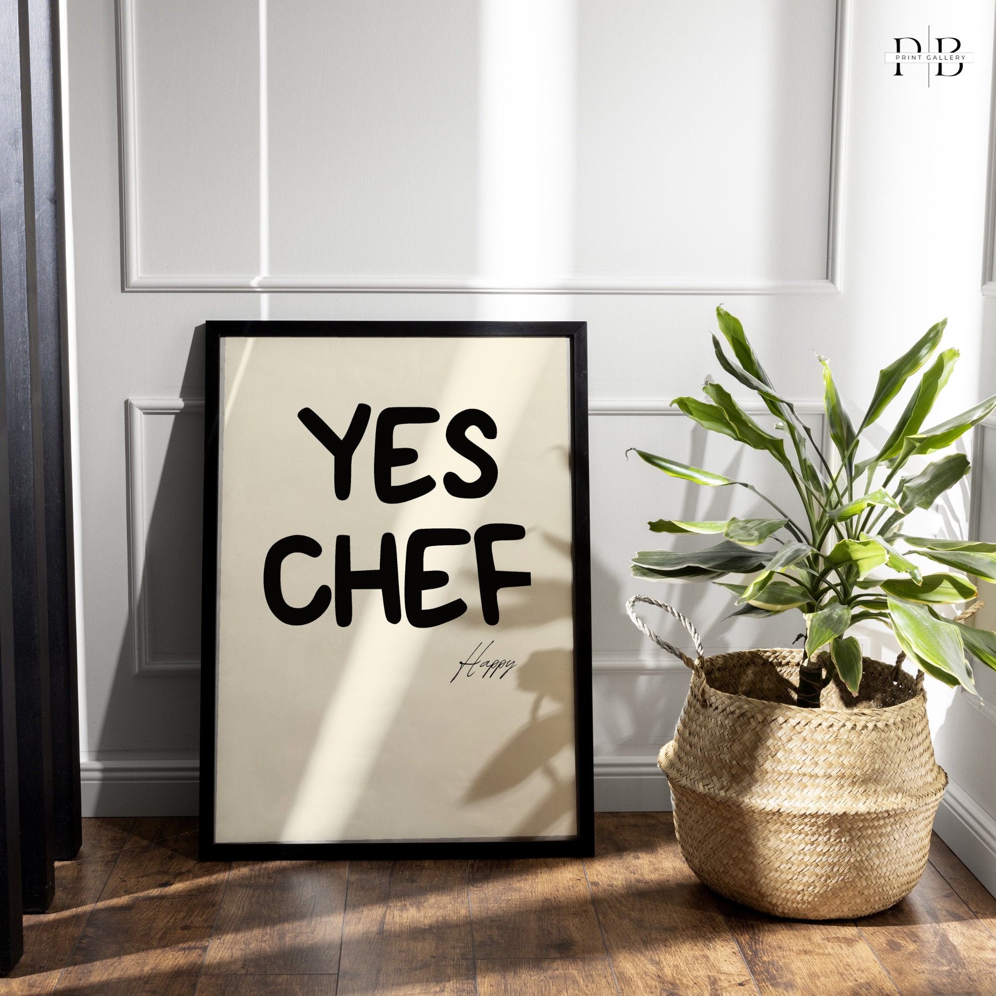 Kitchen Art Food Quote Poster Yes Chef Poster Print Kitchen Poster ...