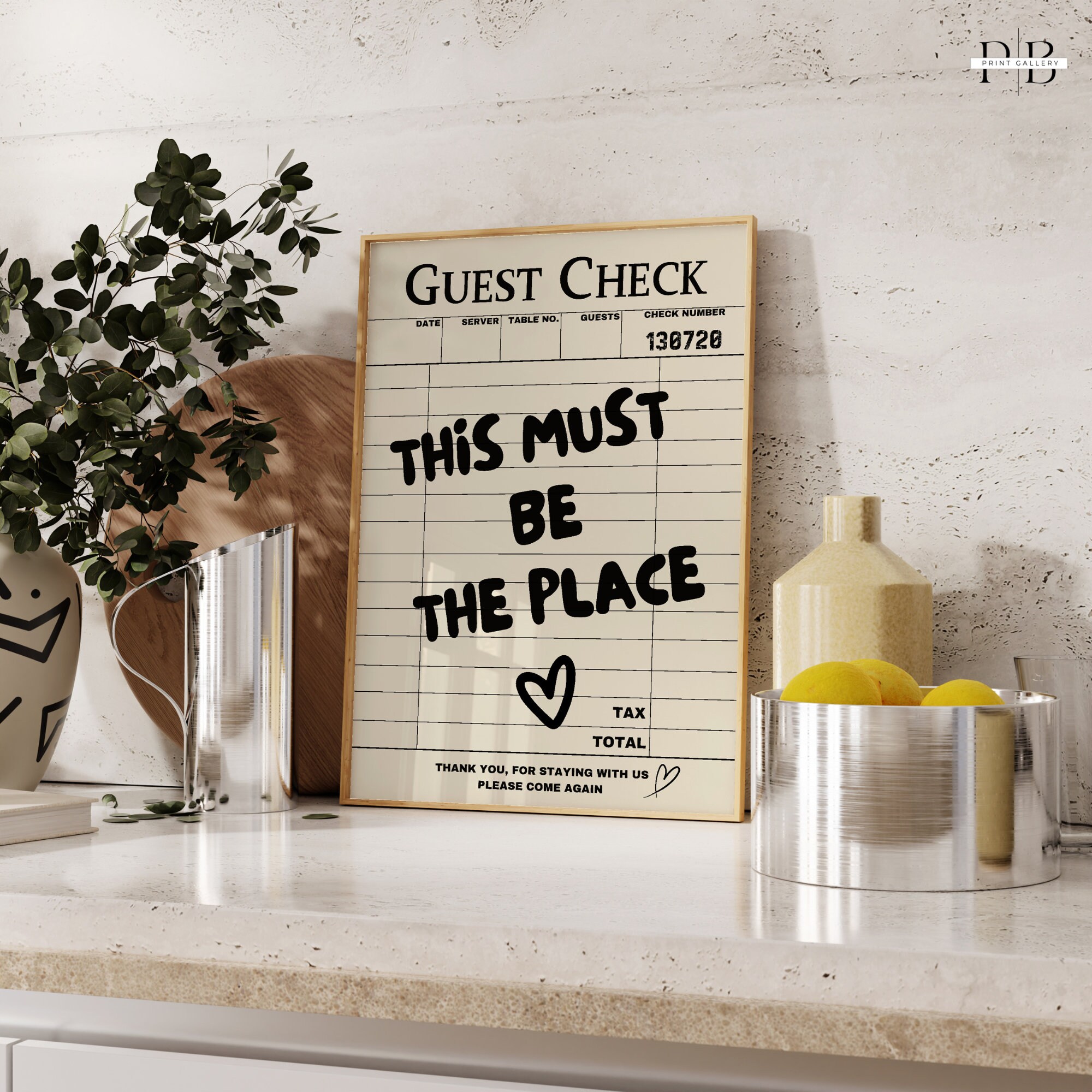 Guest Check Wall Art, Art Aesthetic Prints, This Must Be the Place ...