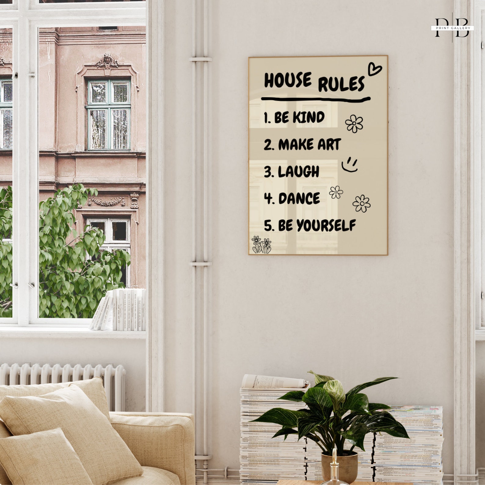 House Rules Art Print, Home Decor, Bar Cart Art, Apartment Poster, Dorm ...