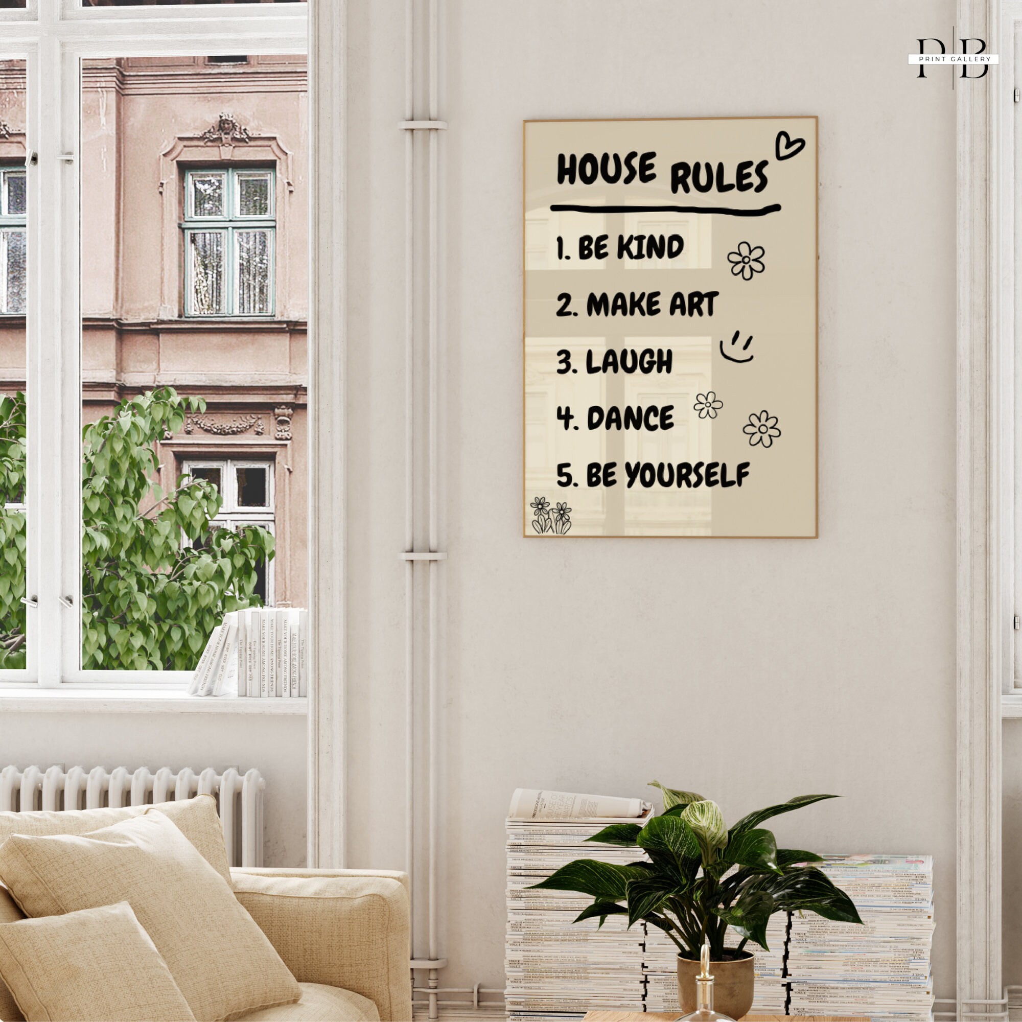 House Rules Art Print, Home Decor, Bar Cart Art, Apartment Poster, Dorm ...