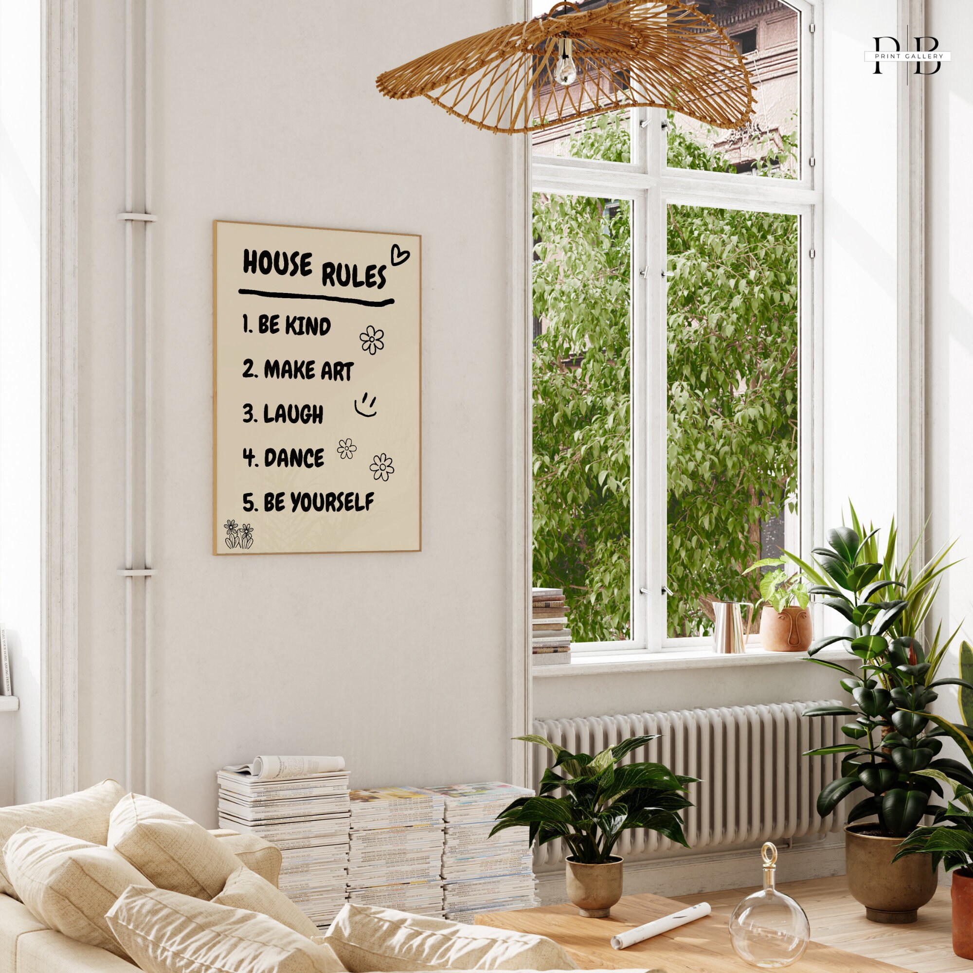 House Rules Art Print, Home Decor, Bar Cart Art, Apartment Poster, Dorm ...