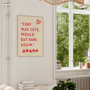 Kitchen Art Food Quote Poster Kitchen Poster Funny Kitchen Art Chef Was ...