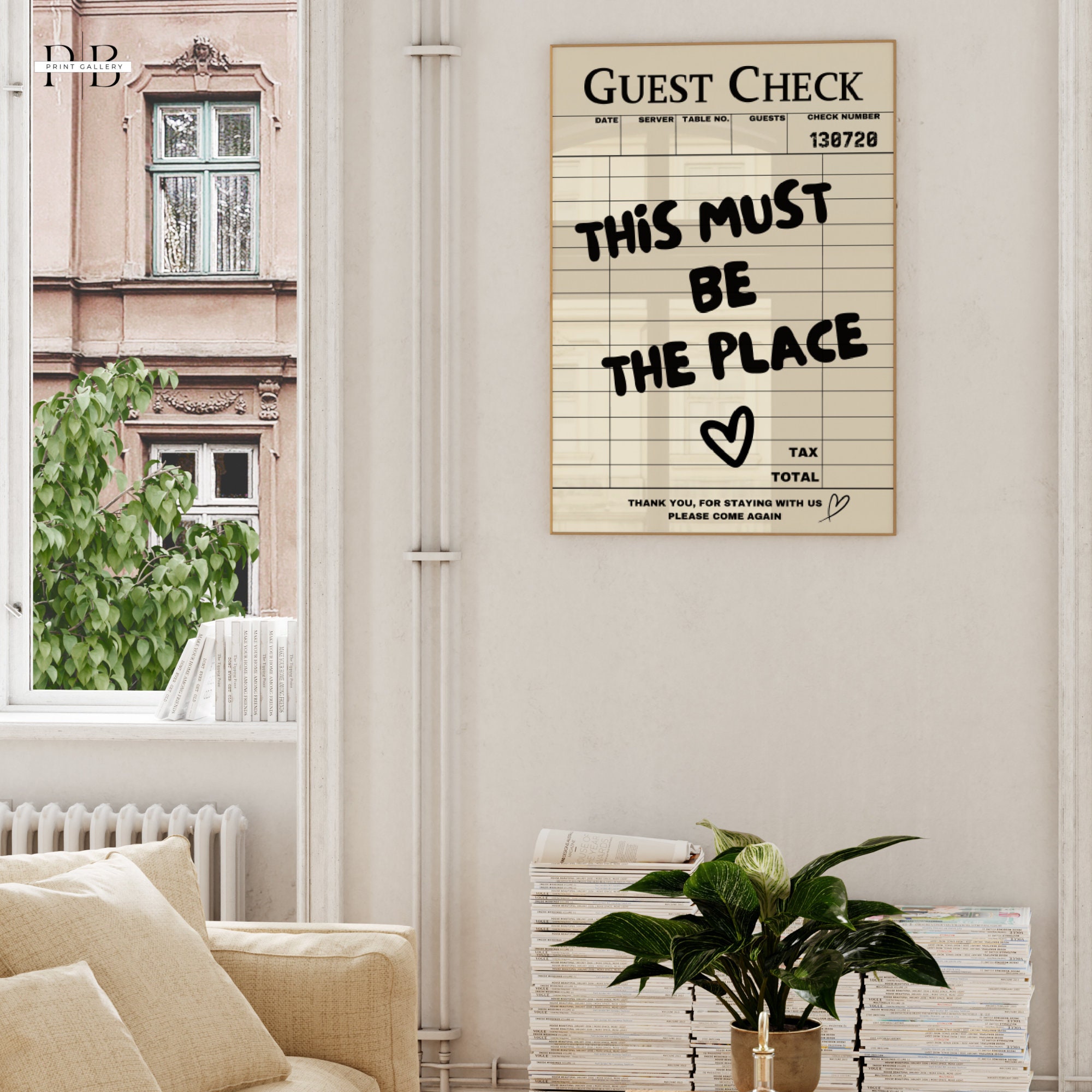 Guest Check Wall Art, Art Aesthetic Prints, This Must Be the Place ...