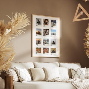 Personalised 12-month Photo Collage for Couples, Custom Polaroid Print ...