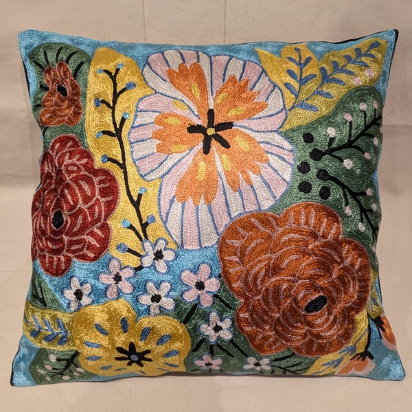 Hand Embroidered Cushion - Etsy UK