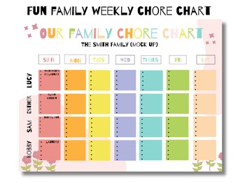 Printable Family Weekly Planner / Chore Chart - Etsy