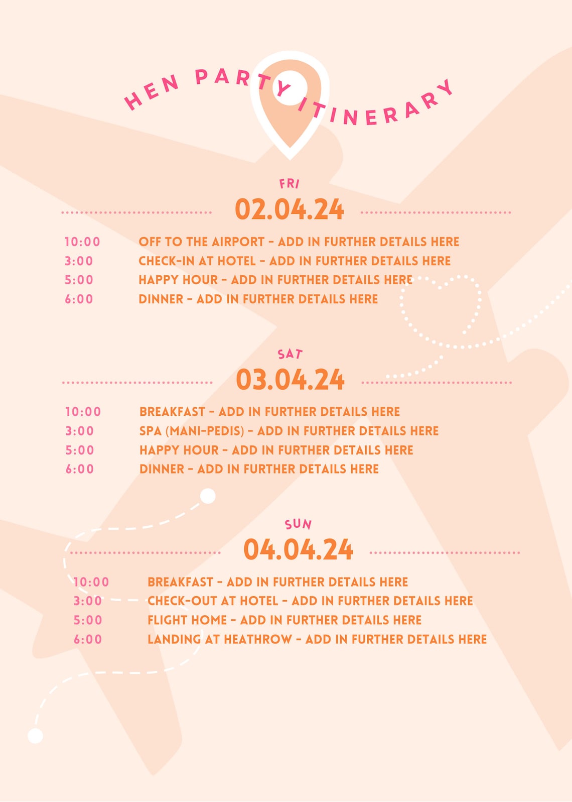 Ibiza Hen Do Invitation, Bride-to-be Celebration, Hen Do Itinerary ...