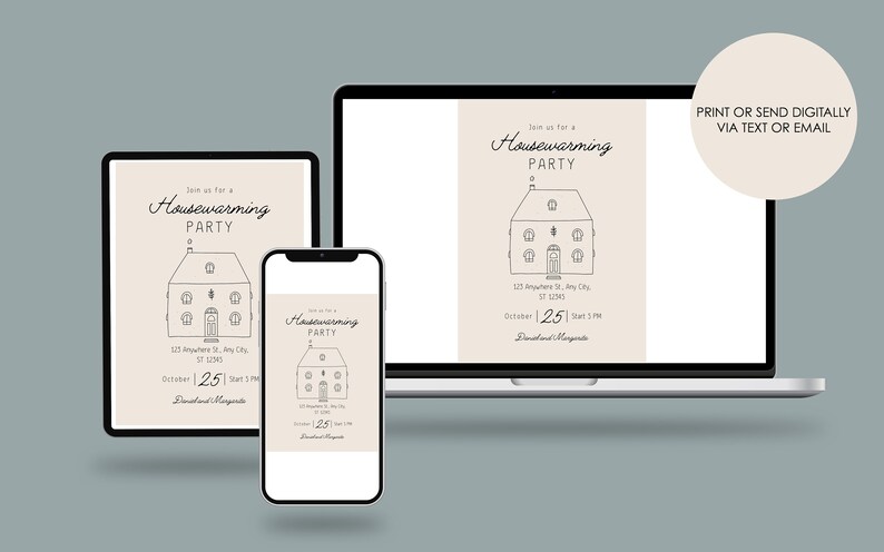 Customizable Housewarming Invite, New Home Celebration Evite, Digital ...