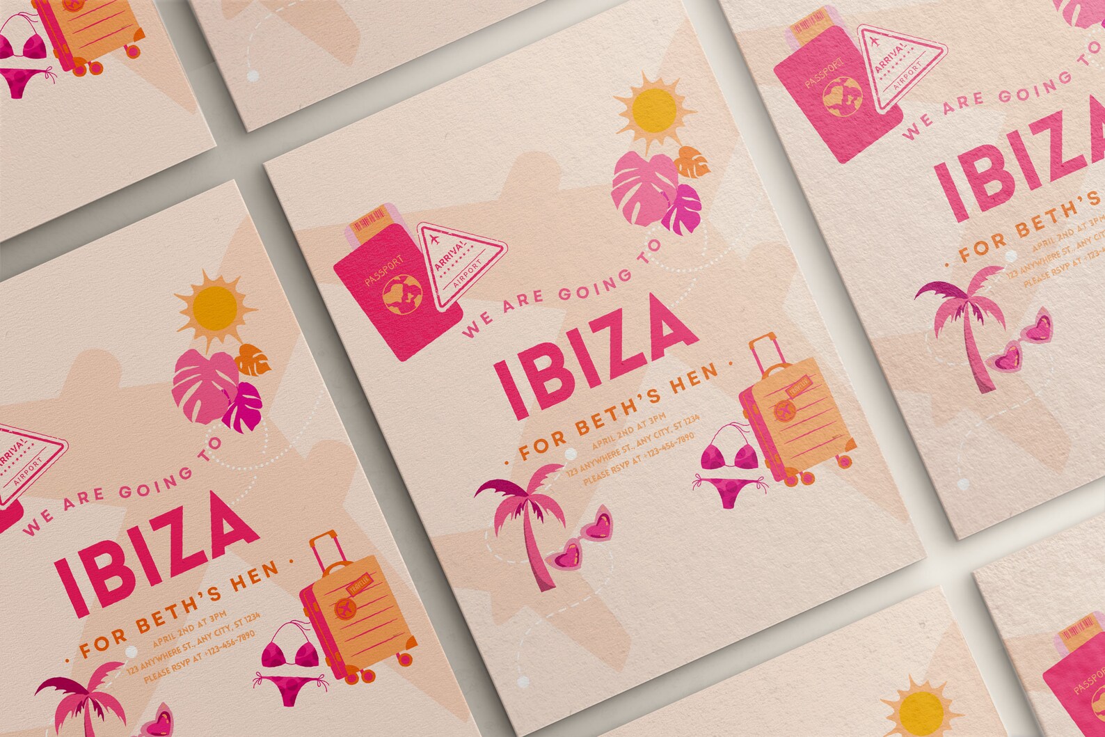 Ibiza Hen Do Invitation, Bride-to-be Celebration, Hen Do Itinerary ...