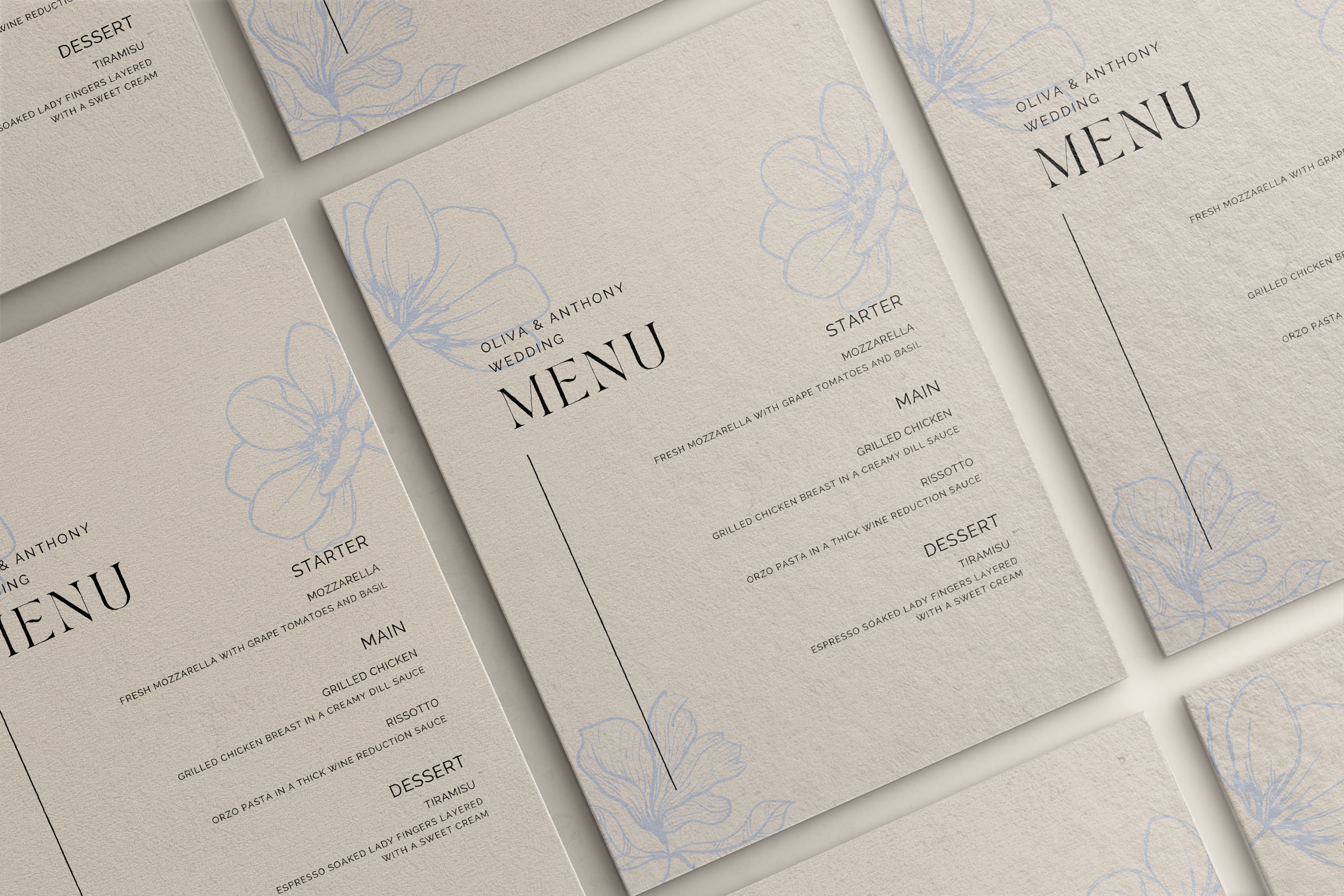 Wedding Menu Template, Digital DIY Reception Menus, Modern Floral ...